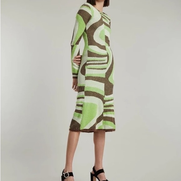 House of Sunny | Dresses | House Of Sunny Green Brown Printed Long ...